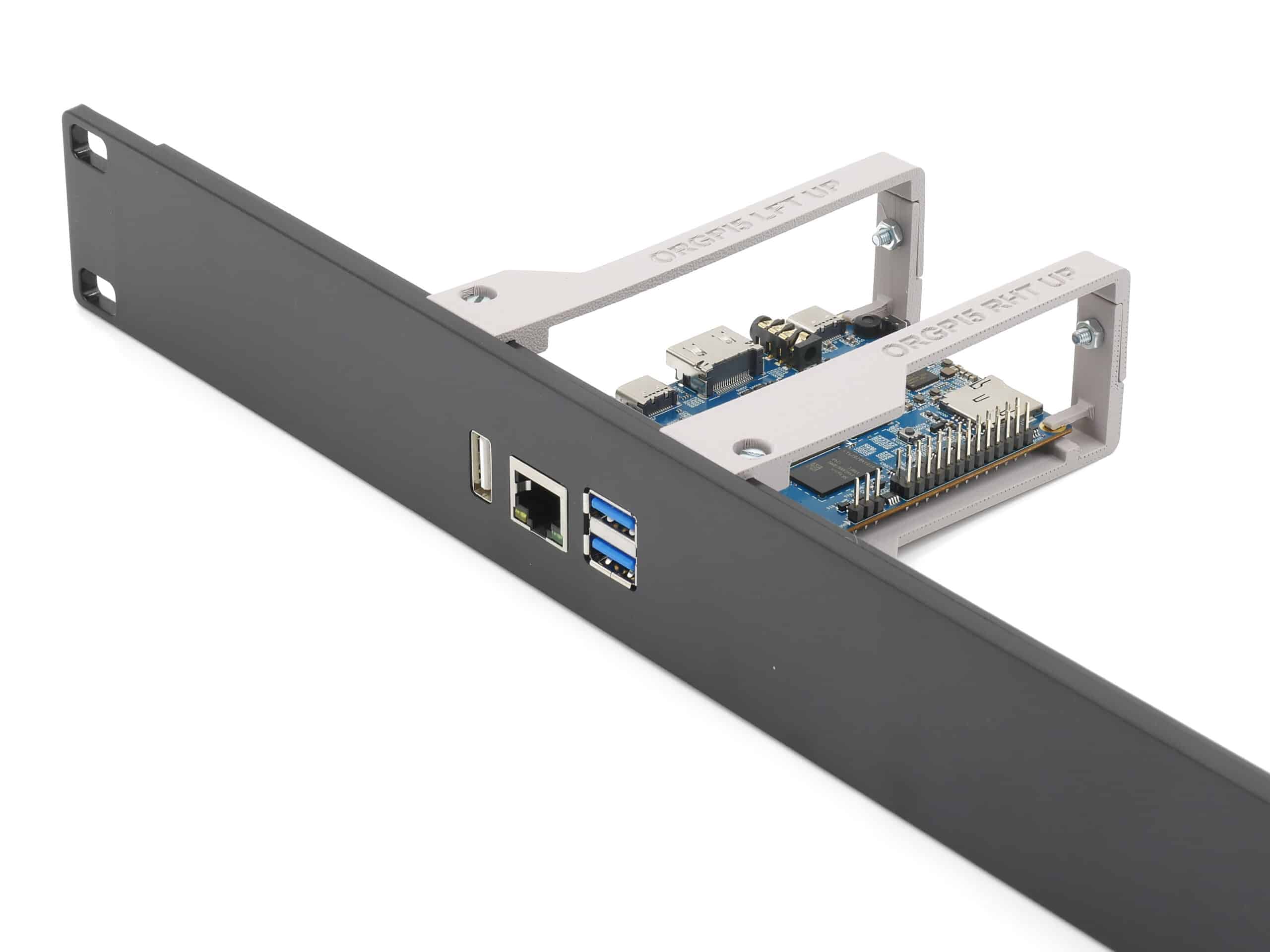 Rack mount 1-4 Orange PI5 Injection molded front (customized) and 3D ...
