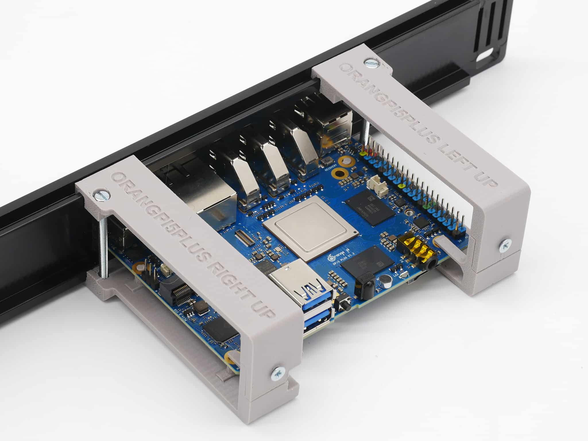Rack mount 1-4 Orange PI5 Plus Injection molded front and 3D printed ...