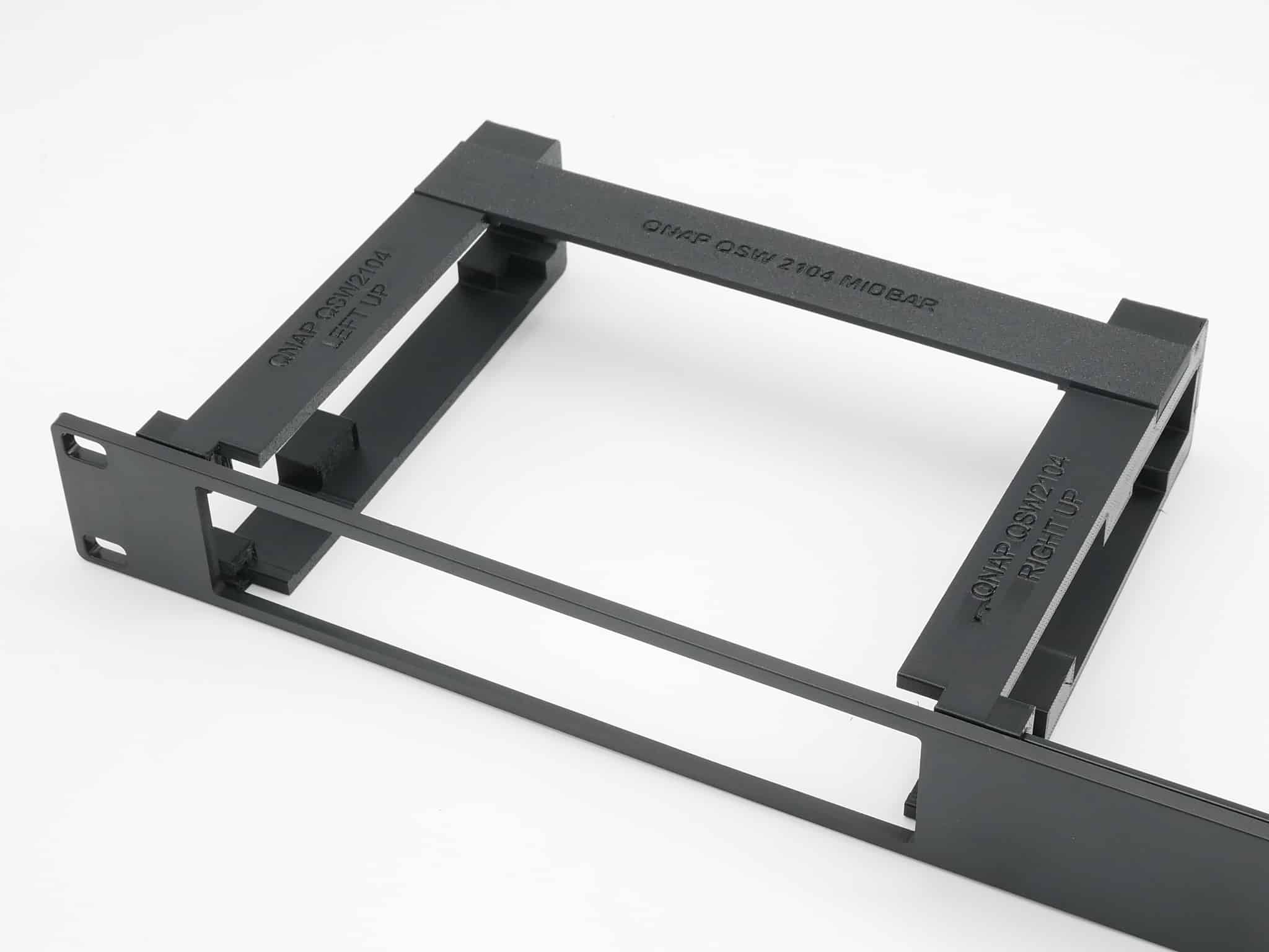 QNAP QSW2104 Injection molded front and 3D printed rear arms 19inch 1U ...