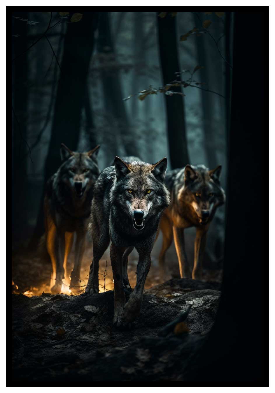 Killer Wolf Pack - Mörk djurposter