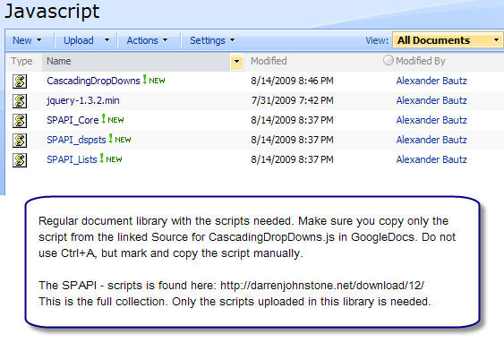 CascadingDropdowns4 – SharePoint JavaScripts
