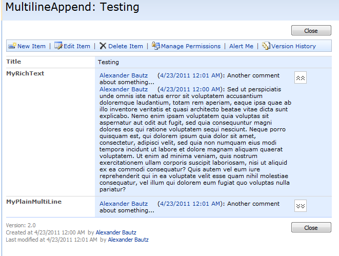 Toggle appended comments in multi line fields – SharePoint JavaScripts