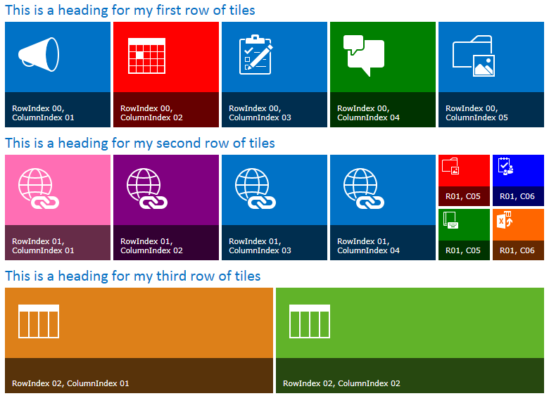 SharePoint 2013 style tiles: Change the size and color of the tiles – SharePoint JavaScripts