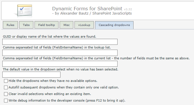 Convert text fields to cascading dropdowns – unlimited number of levels – SharePoint JavaScripts