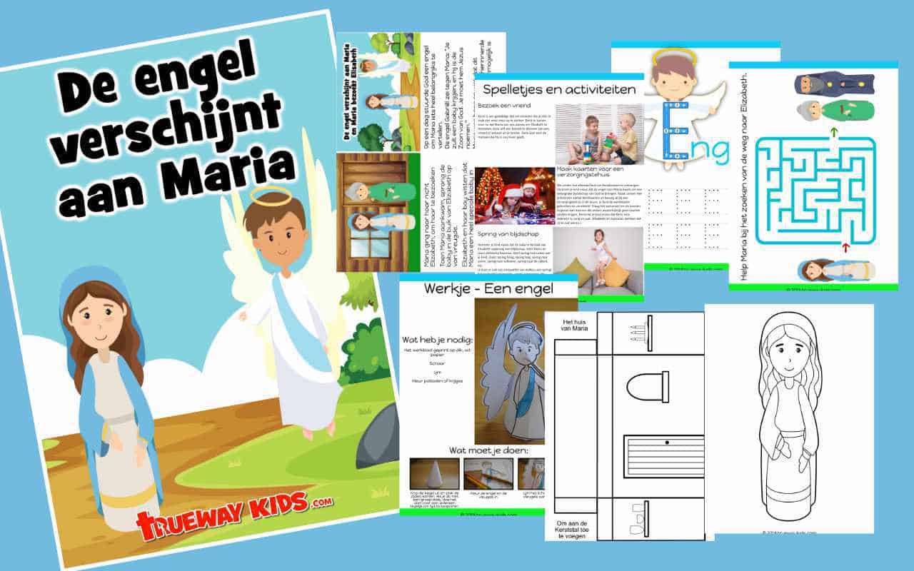 De engel verschijnt aan Maria en Maria bezoekt Elisabeth - Trueway Kids