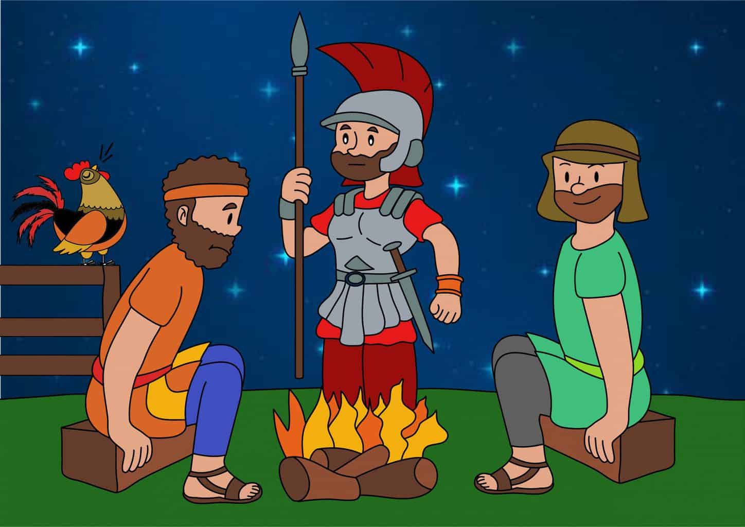 Sendero de la historia de Pascua 07 - Pedro niega a Jesús. - Trueway Kids