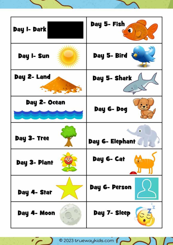 Creation Bible lesson for children 5 - 10 years old - Trueway Kids