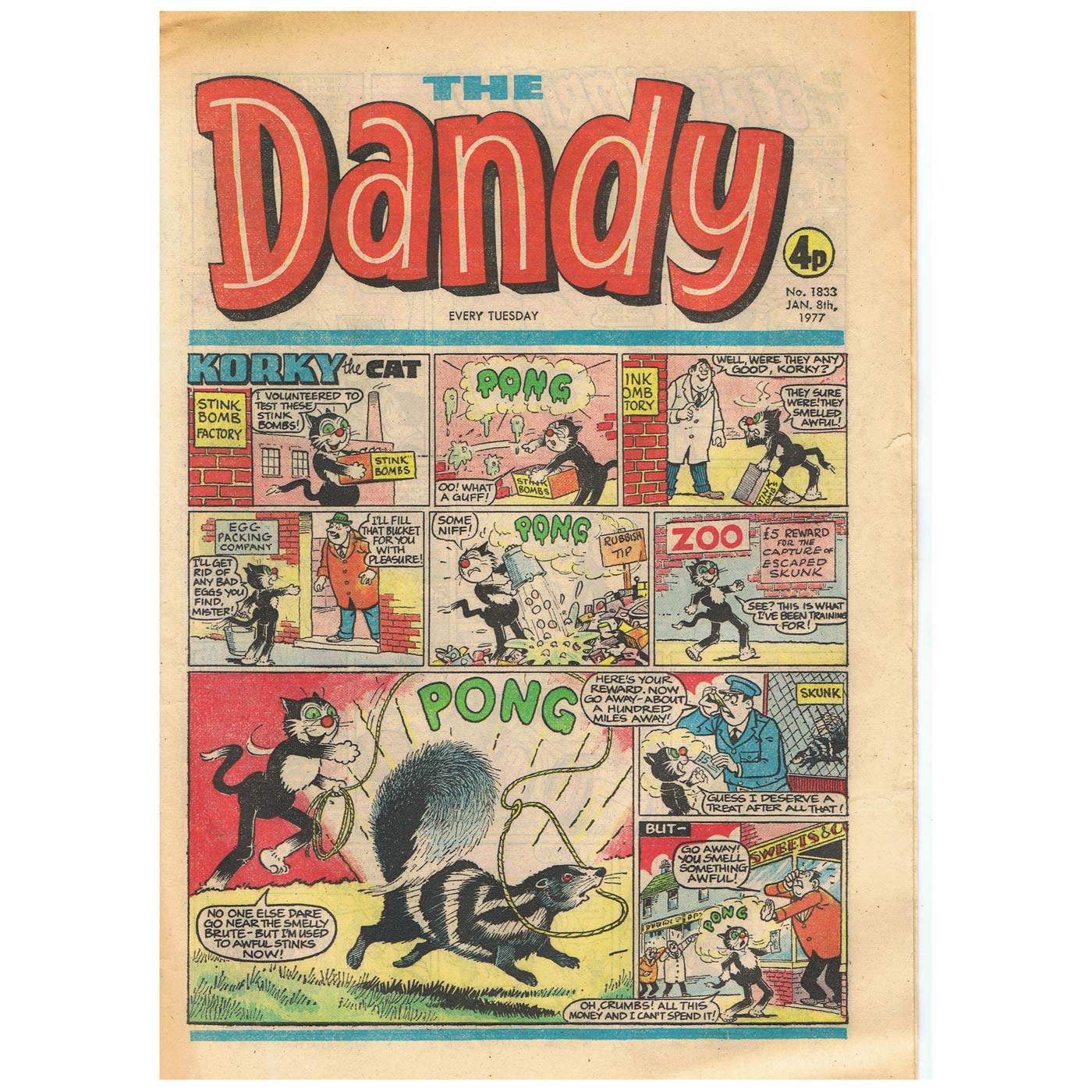 8th January 1977 - BUY NOW - The Dandy comic - issue 1833