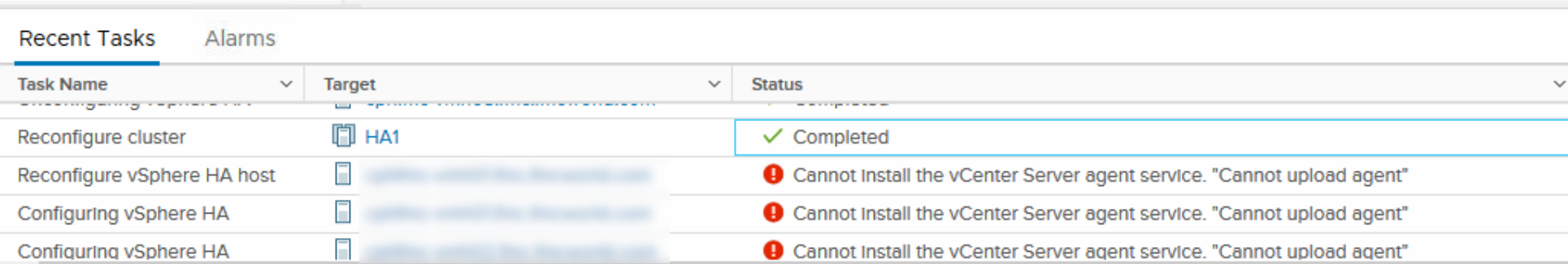 Error: cannot install the vcenter agent service. cannot upload agent ... Error: cannot install the vcenter agent service. cannot upload agent ...