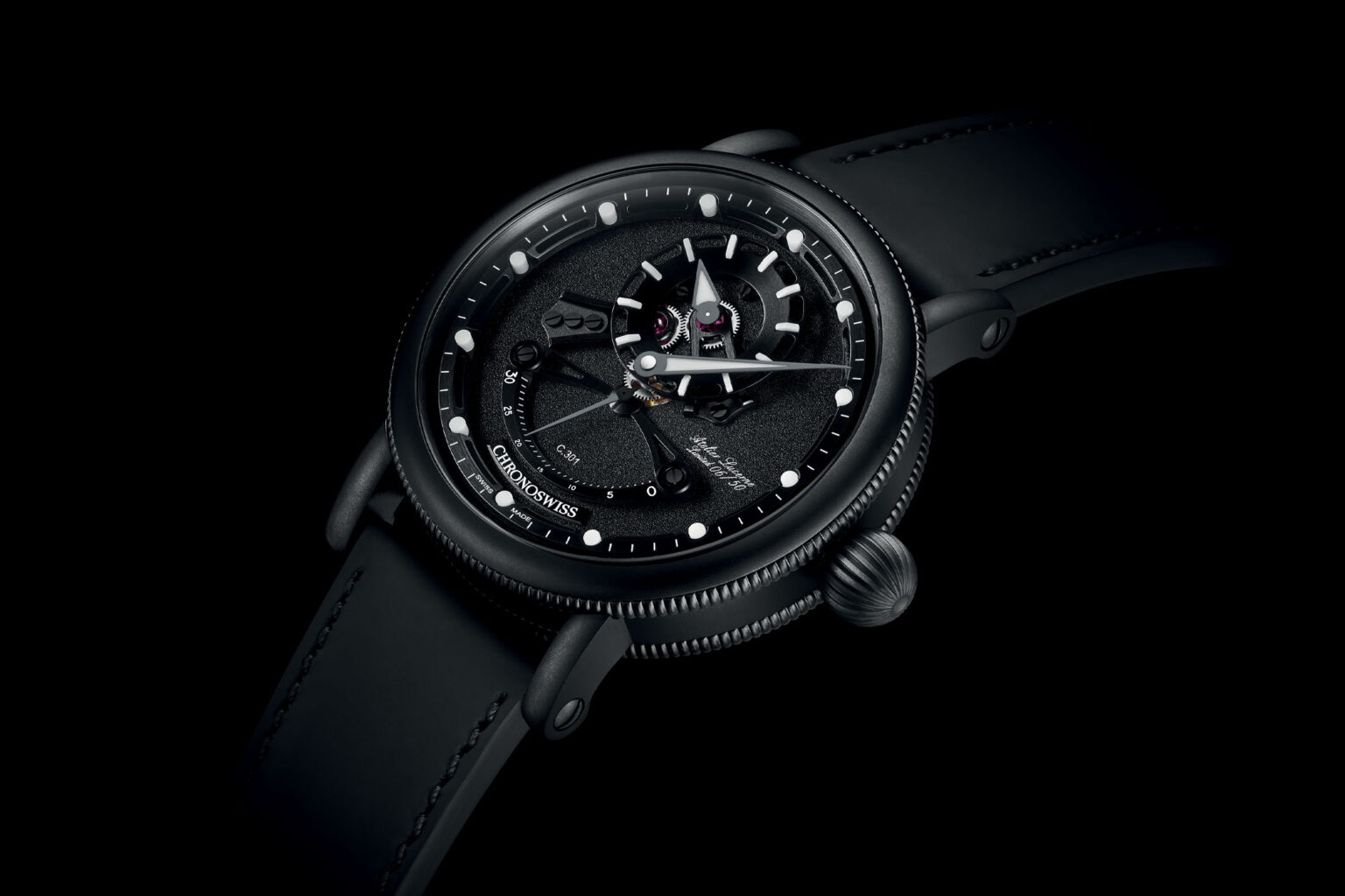 Introducing The Chronoswiss Open Gear ReSec Black Ice Watch – WristReview.com – Featuring Watch ...