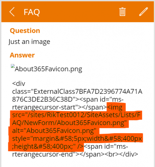 About365 Show Images From Sharepoint Enhanced Rich Text Enabled Multiple Lines Of Text Fields