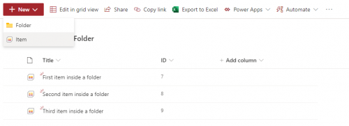 About365 - Create SharePoint list items in a folder using Power Automate