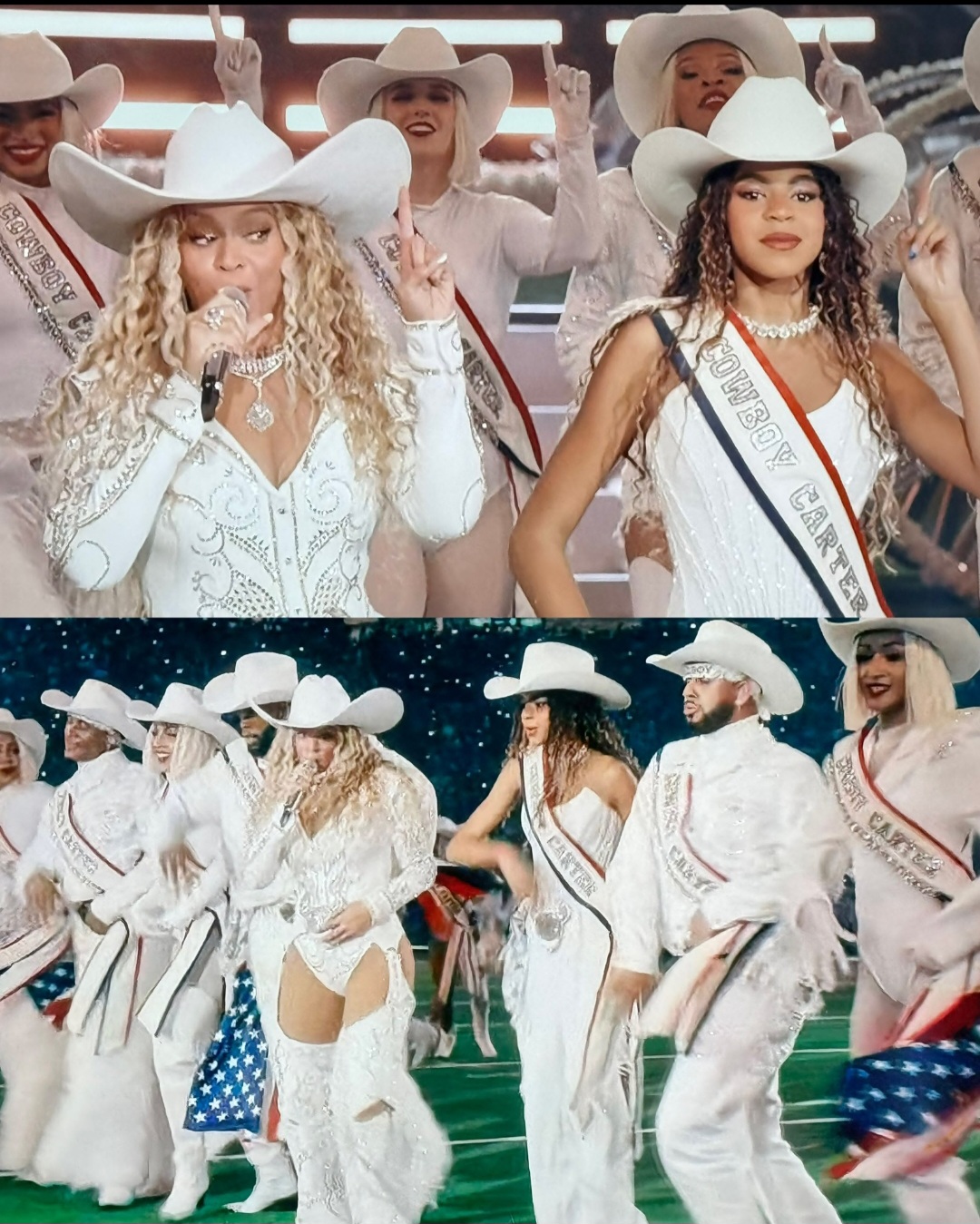 Beyoncé Stuns with Blue Ivy Cameo During Debut “Cowboy Carter” Halftime ...