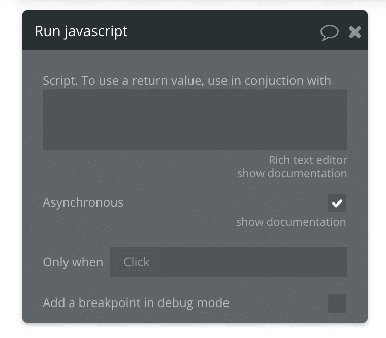 How To Run Javascript From An Action In Bubble 0837