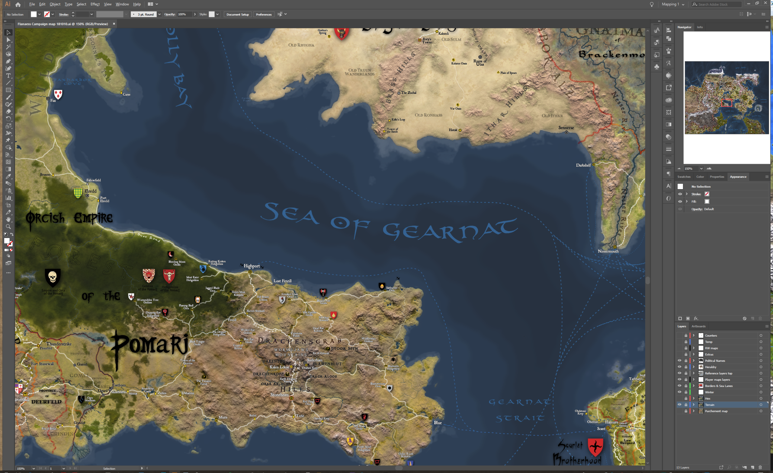 Flanaess Full Map - 2018 Pre Release Version 3 - Anna B. Meyer