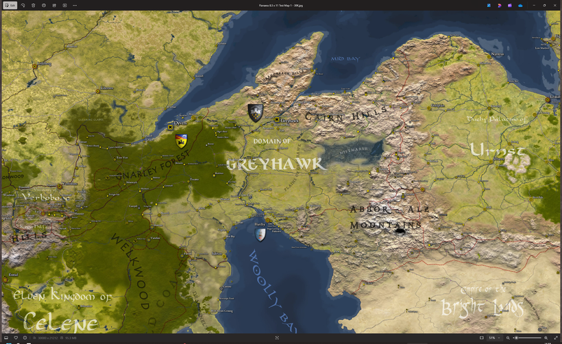 GIS: Full Flanaess Test Map - Anna B. Meyer