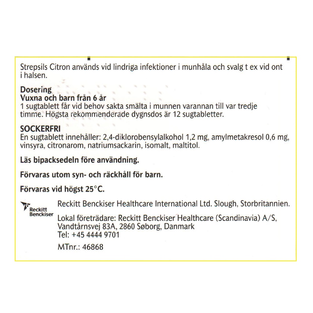 Strepsils Citron 24 Sugtabletter – aposve.se