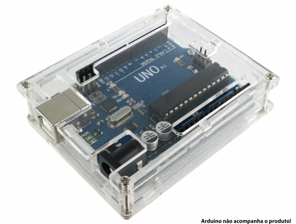 Case para Arduino Uno R3 em Acrílico Transparente – Loja Arduino Belém