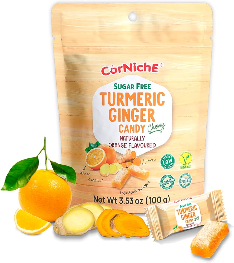 Corniche Sugar Free Turmeric Ginger Candy Naturally Orange Flavoured ...