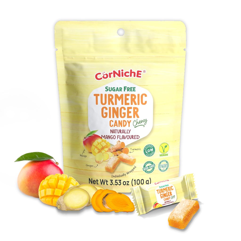 Corniche Sugar Free Turmeric Ginger Candy Mango Flavour 100g - Asiatisk ...
