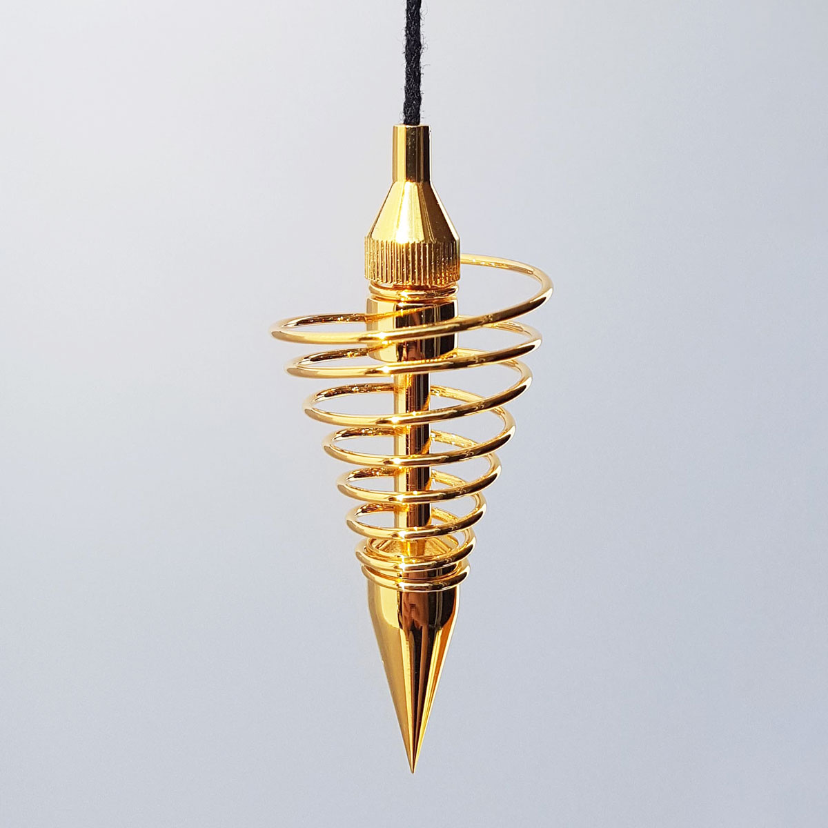 Spiral Gold Pendulum | BAJ Pendulums UK