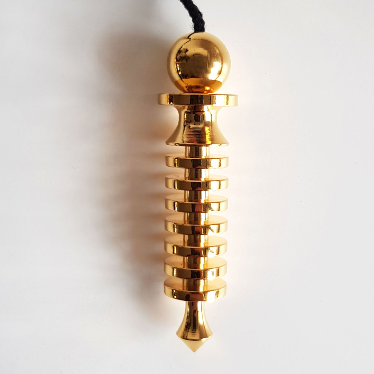 Isis Small 7 Discs Gold Pendulum | BAJ Pendulums UK