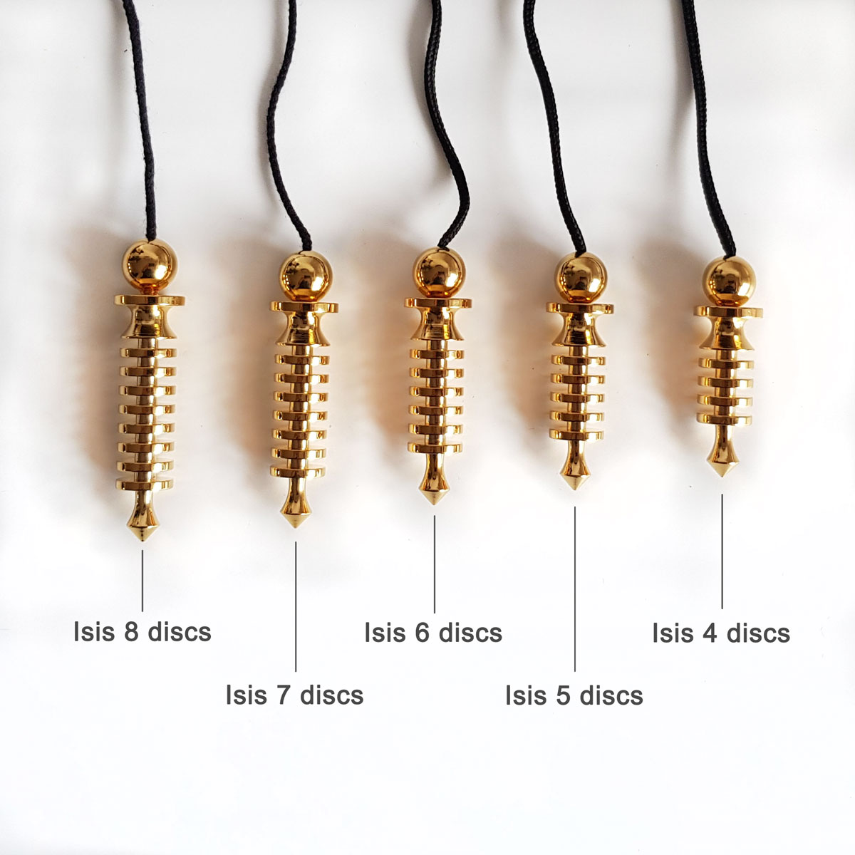 Isis Small 4 Discs Gold Pendulum | BAJ Pendulums UK
