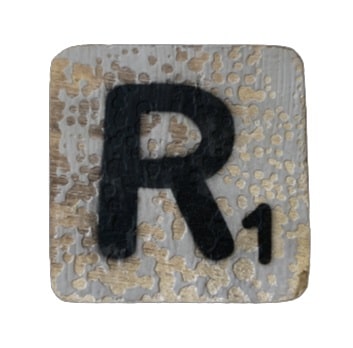 Houten Scrabble Letter R