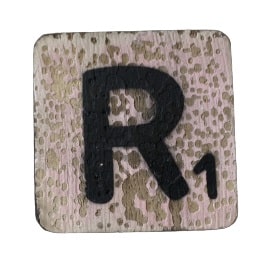 Houten Scrabble Letter R