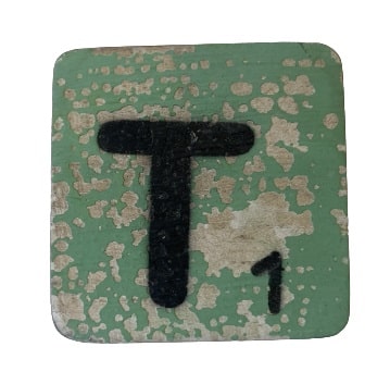 Houten Scrabble Letter T