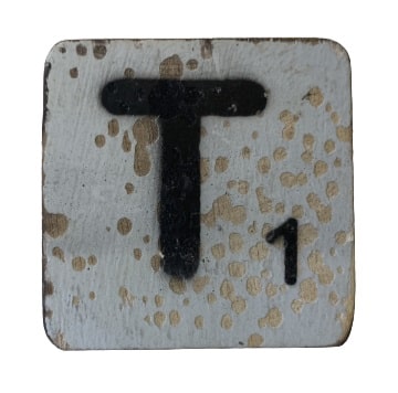 Houten Scrabble Letter T