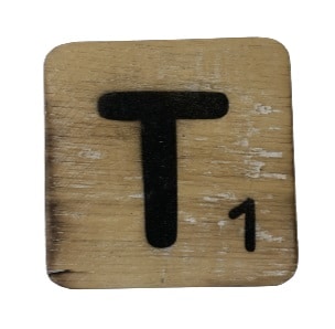 Houten Scrabble Letter T