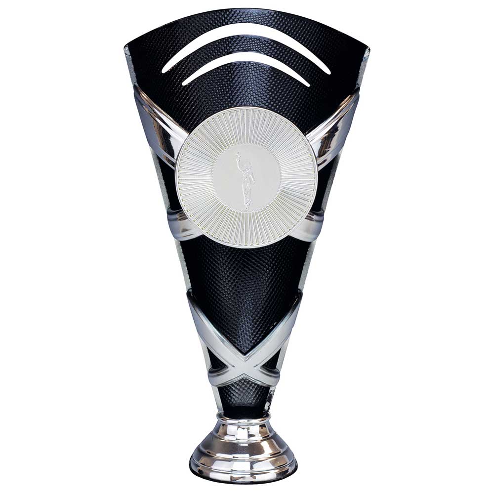 X Factors Multisport Cup Silver & Black 215mm - bespokesportsmedals.com