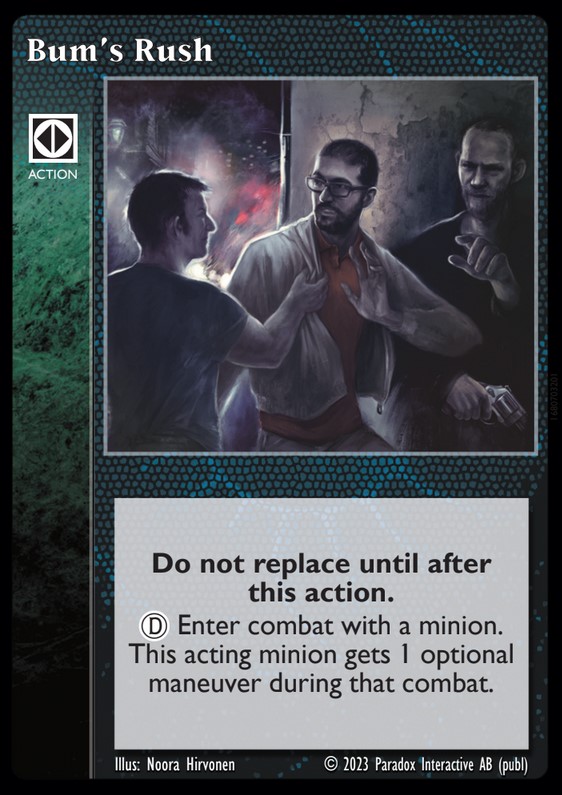 New alternate art promo card: Bum’s Rush – Black Chantry Productions