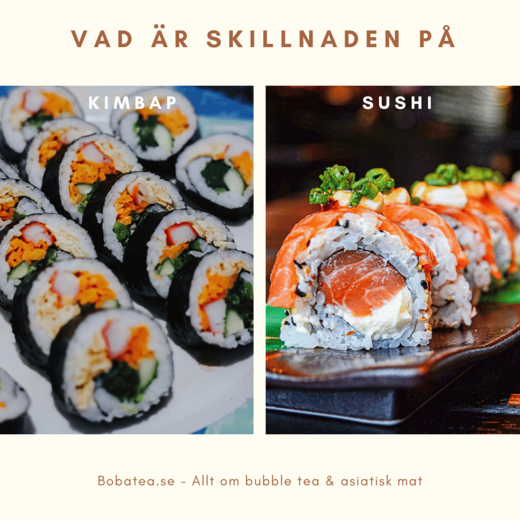 Skillnaden mellan sushi och kimbap - Bobatea.se
