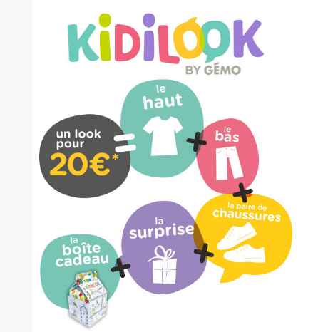 GEMO kidilook pour 20 € - Bons Plans Bonnes Affaires