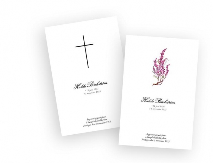 Programkort – Bromans Begravningsbyrå