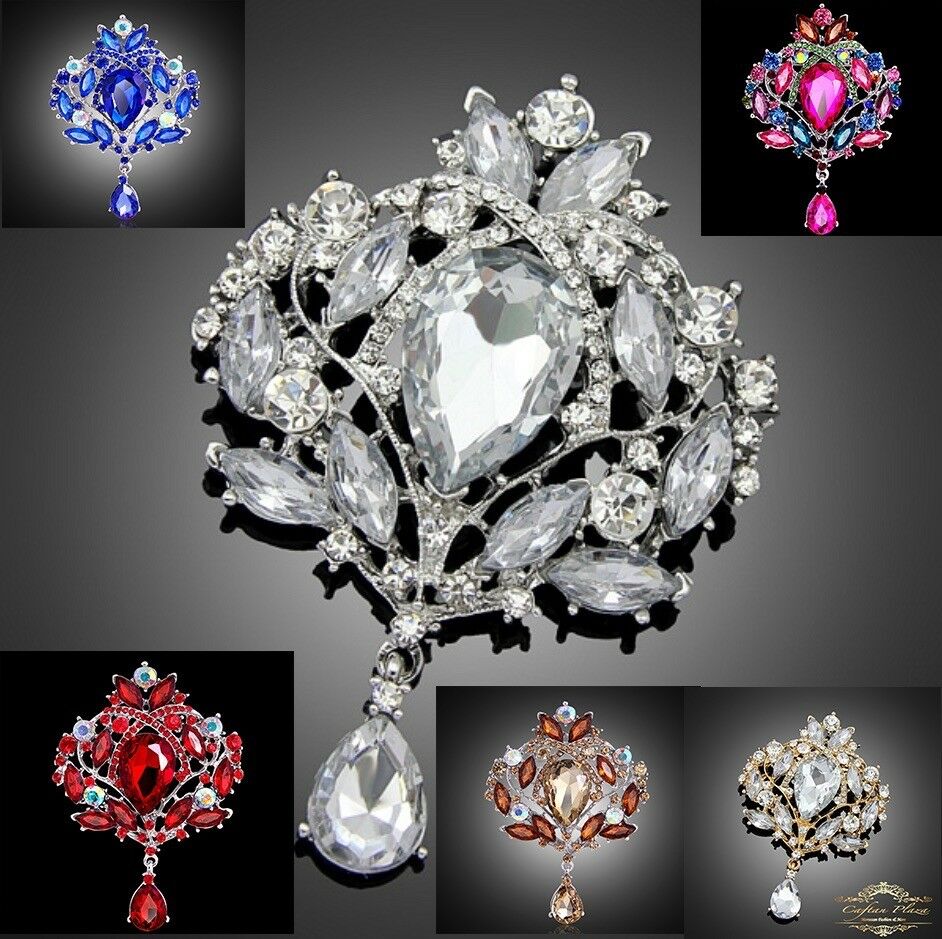 Strass Brosche in verschiedenen Farben tolles Accesoires oder zum ...