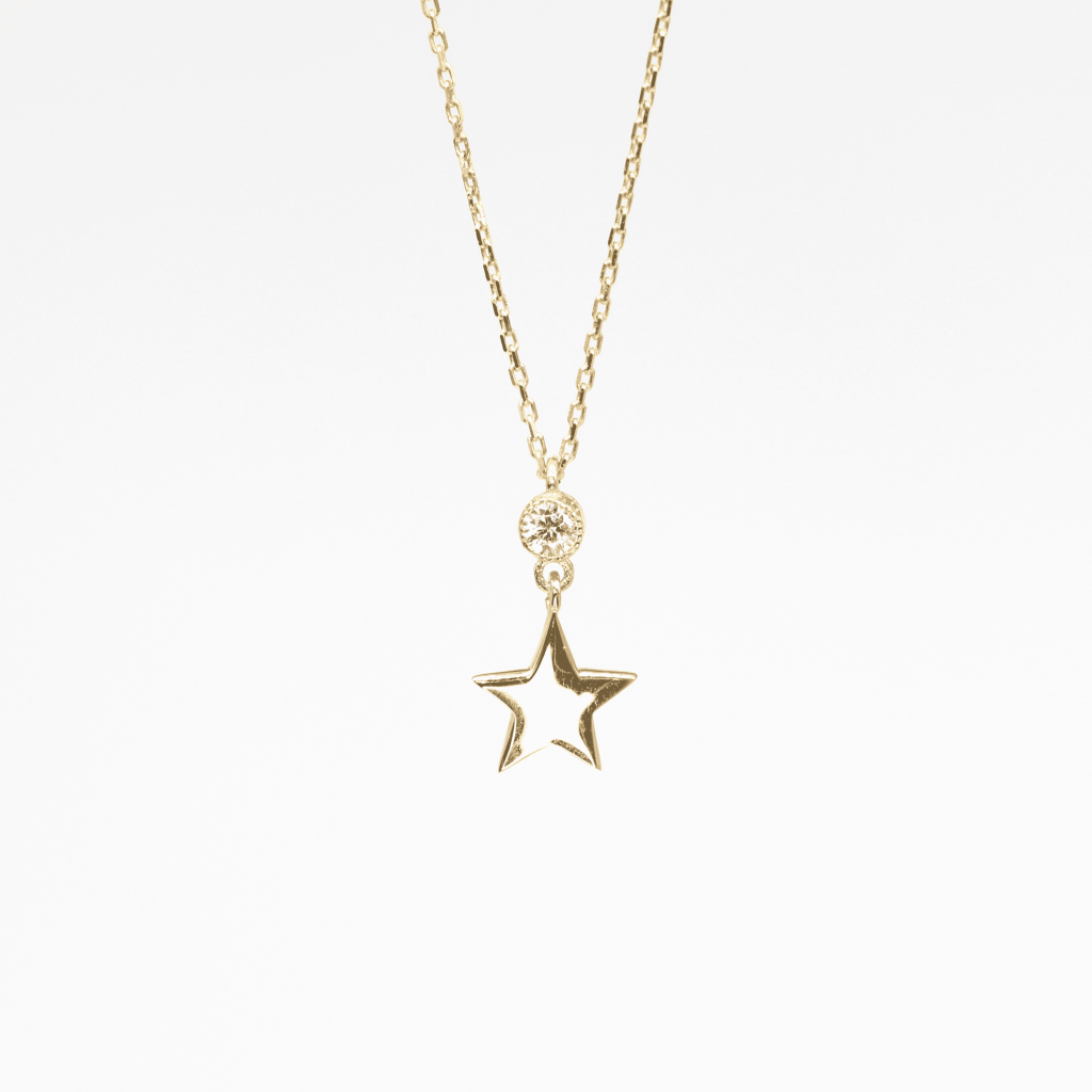 Stjerne halskæde i 18 karat guld - Casual Gold