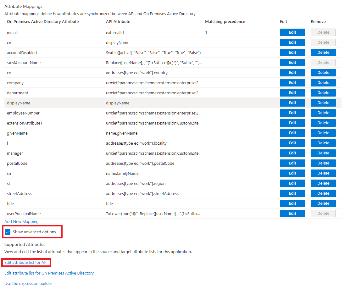 Modifying The Attribute Mapping In Api Driven Provisioning To On Premises Active Directory