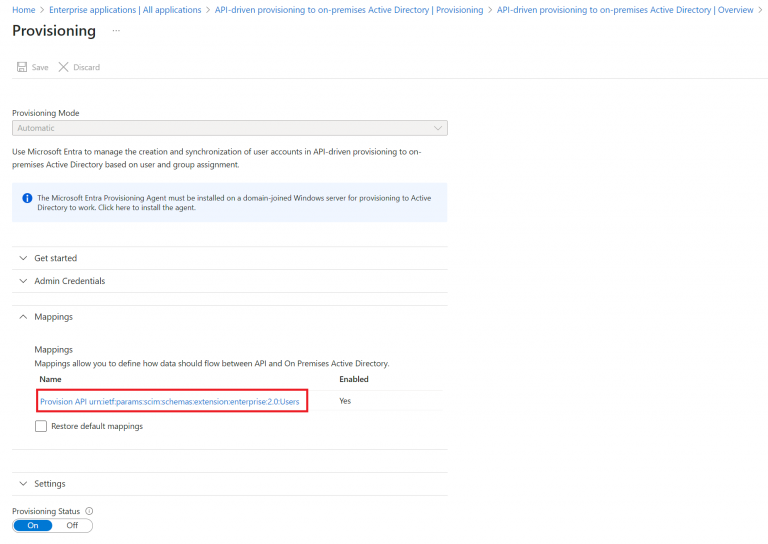 Modifying The Attribute Mapping In Api Driven Provisioning To On