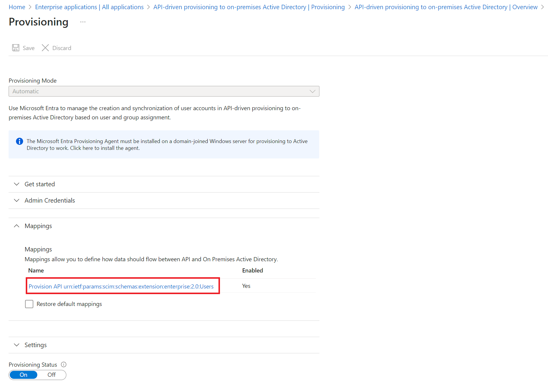 Modifying The Attribute Mapping In Api Driven Provisioning To On