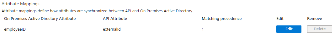 Modifying the attribute mapping in API-driven provisioning to on-premises Active Directory ...