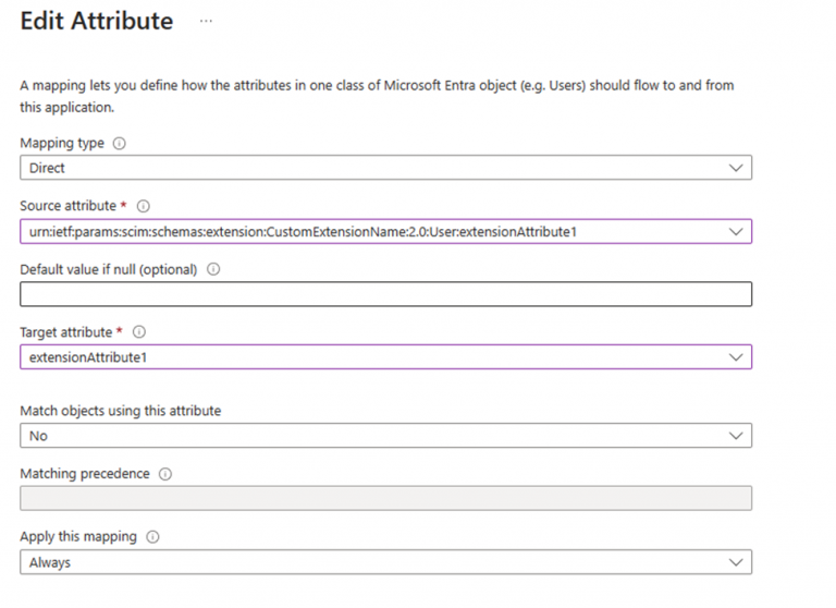 Modifying The Attribute Mapping In Api Driven Provisioning To On Premises Active Directory
