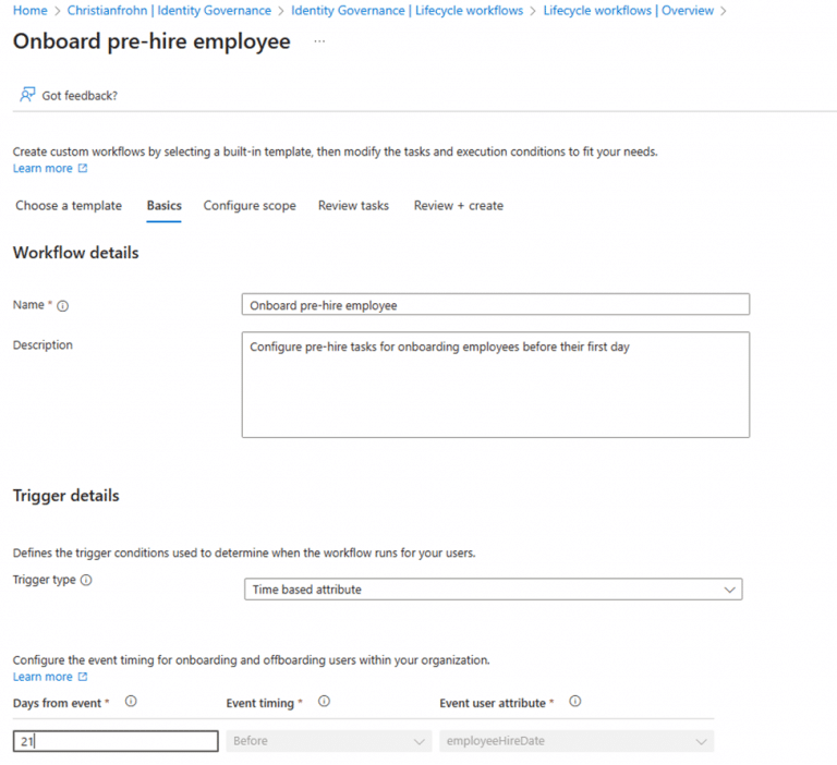 Create Onboarding Lifecycle Workflows Using Microsoft Entra Id