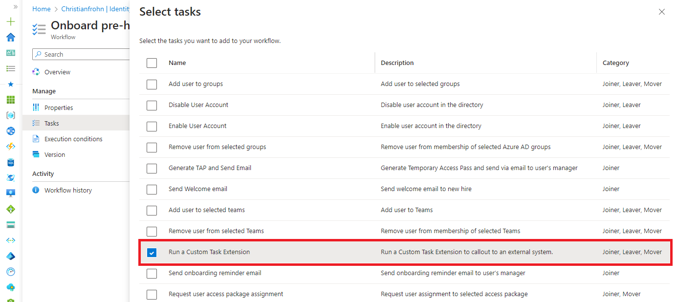 Create a user mailbox using Lifecycle Workflows in Microsoft Entra ID Governance – christianfrohn.dk