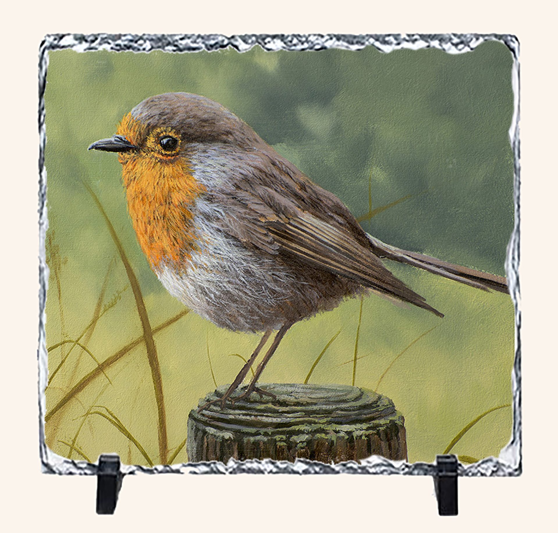 Wildlife Slate - Robin - Craig Long Gallery