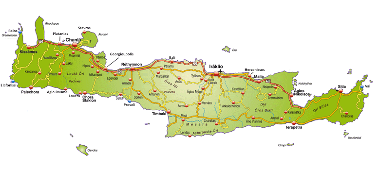 Crete map - detailed map of Crete