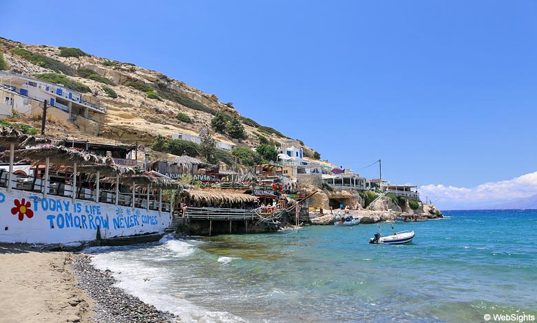 Matala beach - the colourful village of Matala | Crete Beaches
