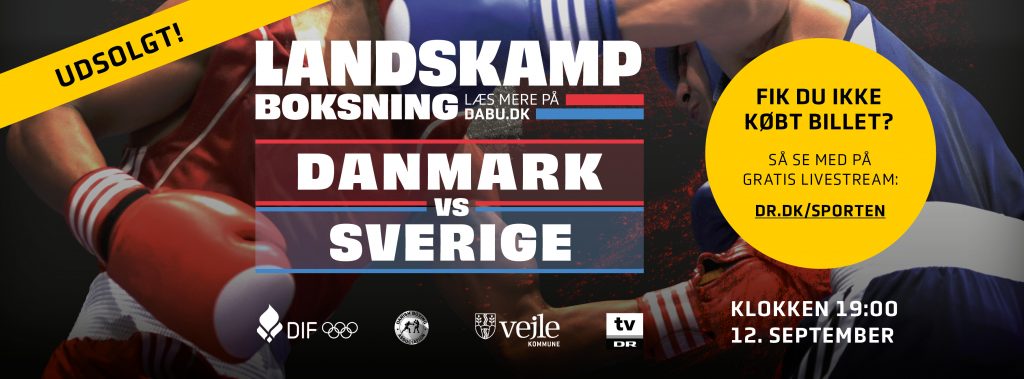 Landskamp, DK vs Sverige 12. september - DaBU